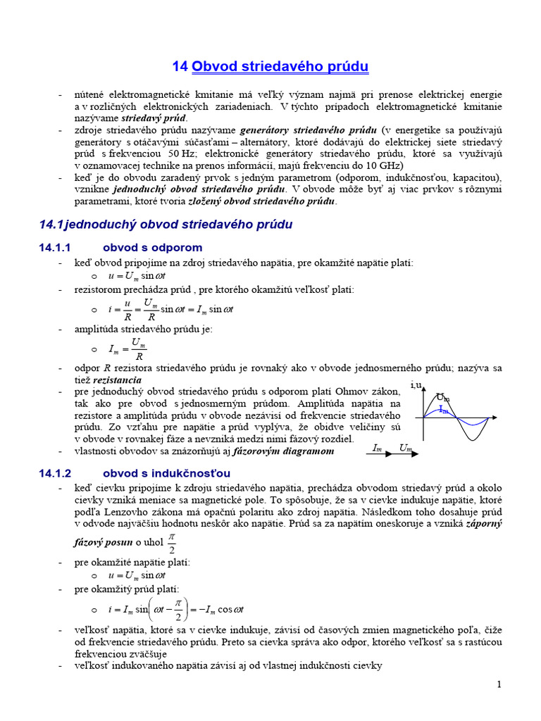 Obvod Striedaveho Prudu | PDF