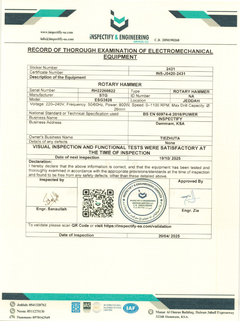 Rotary Hammer - 2431 | PDF