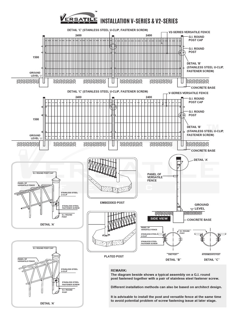 Versatile Fence V Series v2 Series Installation Yung Kong Versatile ...