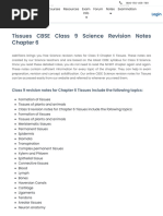 Class 9 Science: Tissues Revision Notes | PDF | Epithelium | Tissue ...