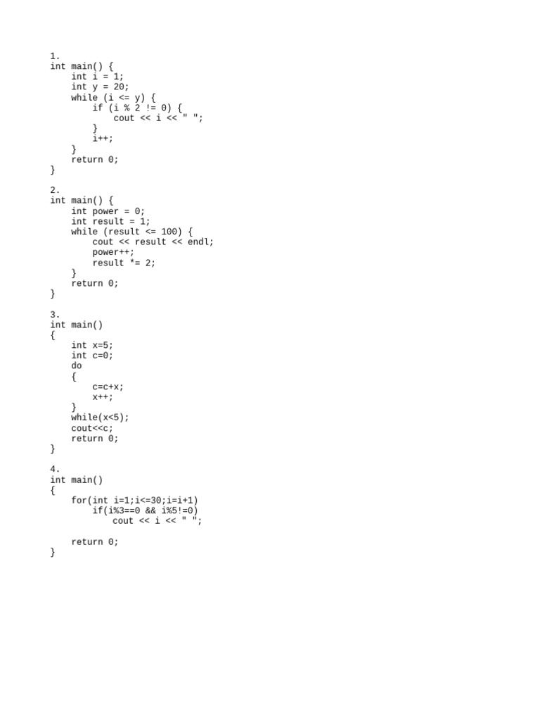 Kartkówka C++ Petle B | PDF