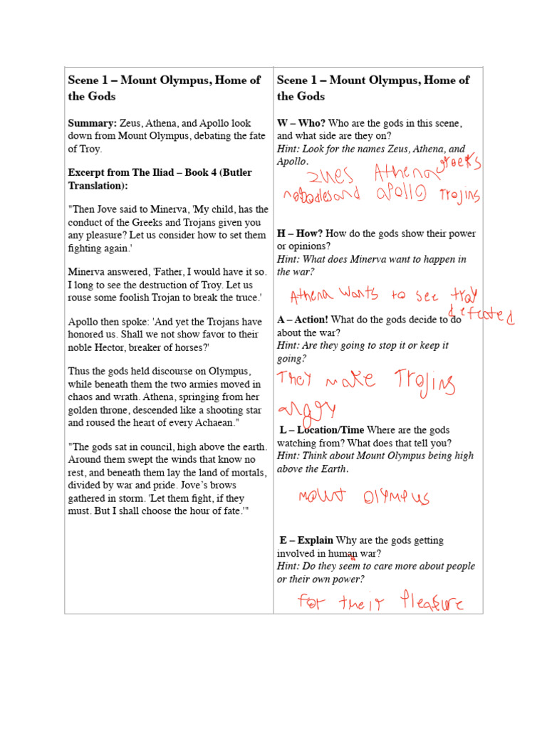 The+Illiad+Regular+Questions++ | PDF | Hector | Achilles