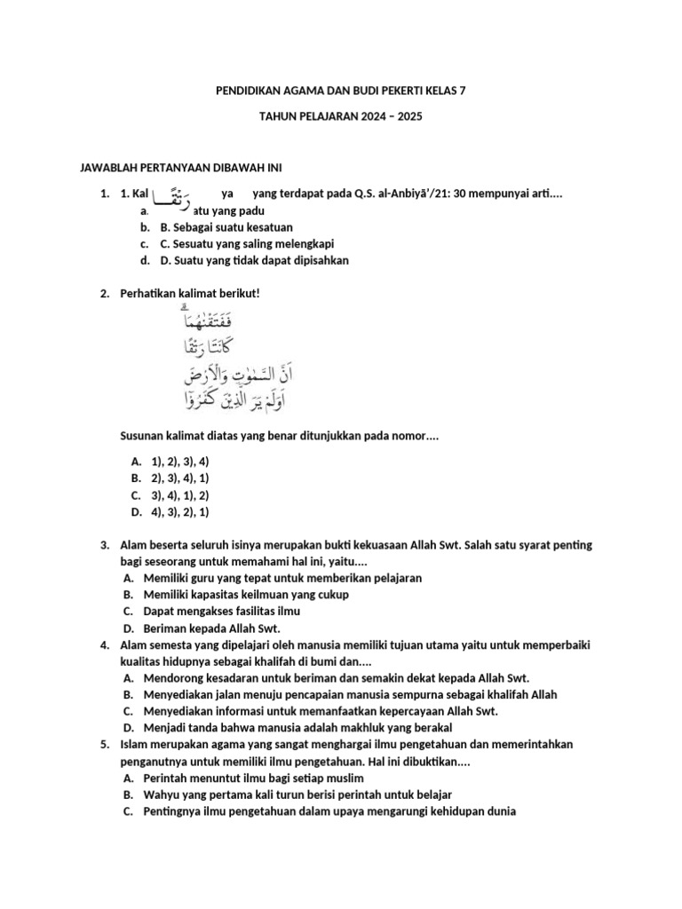 Naskah Soal 7 Asts 2 2425 | PDF
