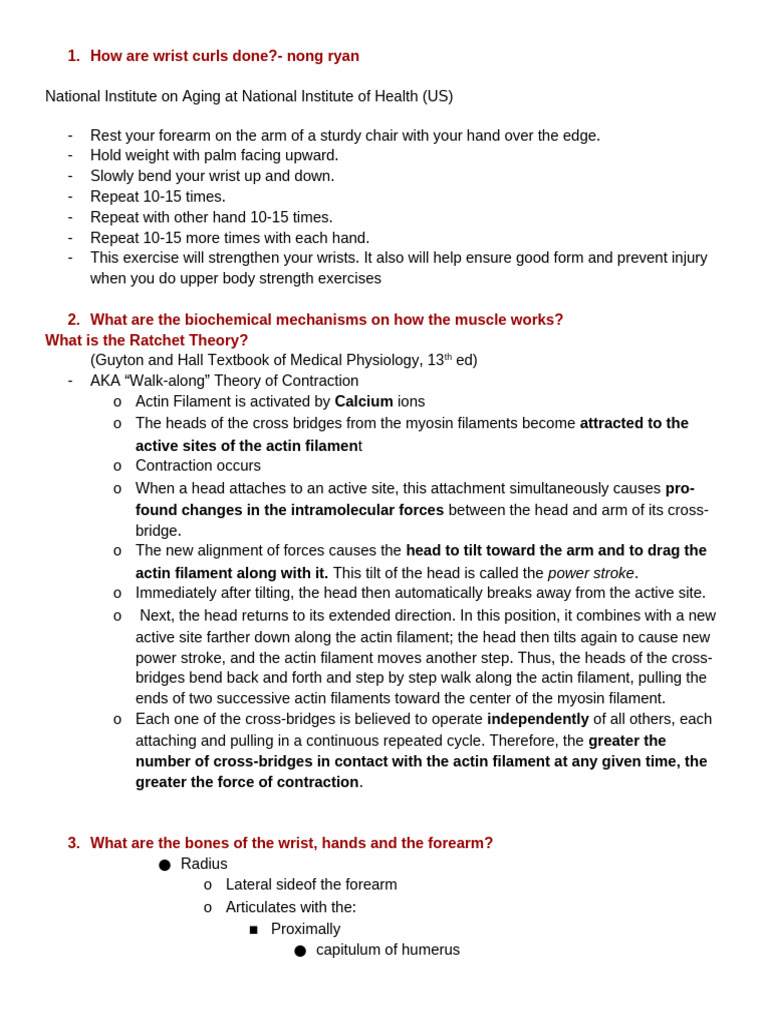 SGD Notes On Wrist and Hand | PDF | Thumb | Hand