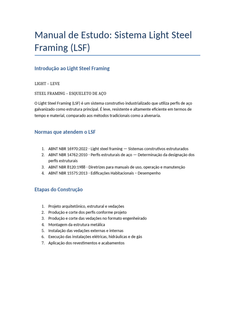 Manual Light Steel Framing AC Parte1 | PDF
