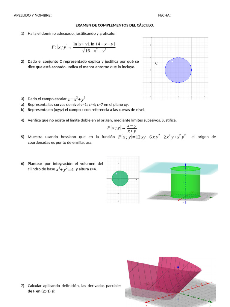 Examen Complementos Del Càlculo 2024 - 3 | PDF