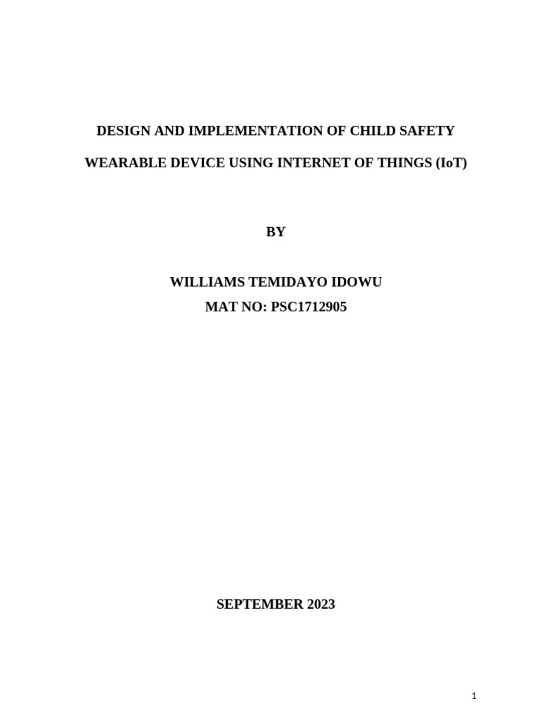 Design and Implementation of Child Safety Using Iot. | PDF | Wearable Technology | Internet Of ...
