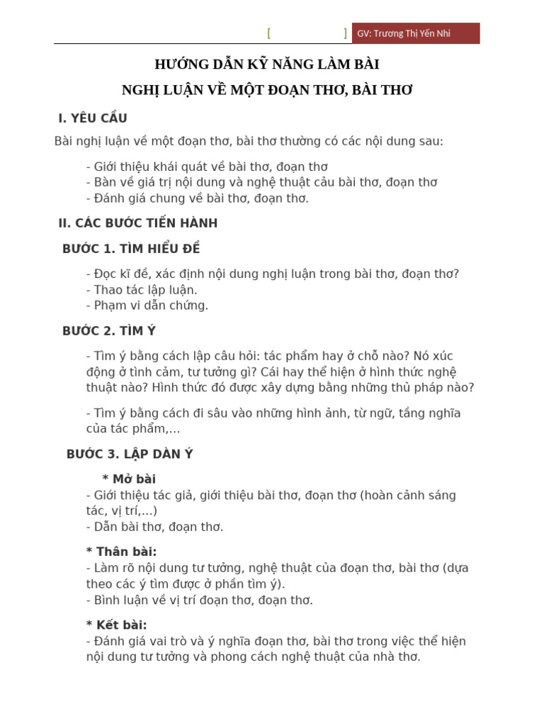 Huong Dan Lam Bai Nghi Luan Tac Pham Van Hoc Lop 11 - 95202117241 | PDF