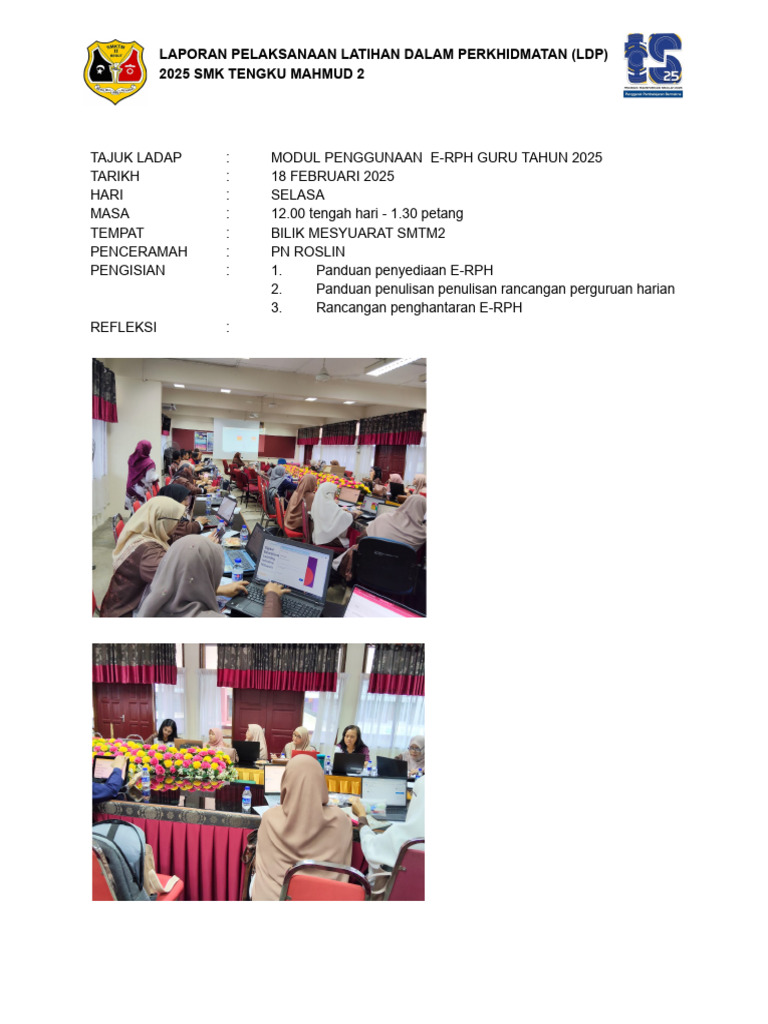 Modul Penggunaan E-Rph Guru Tahun 2025 | PDF