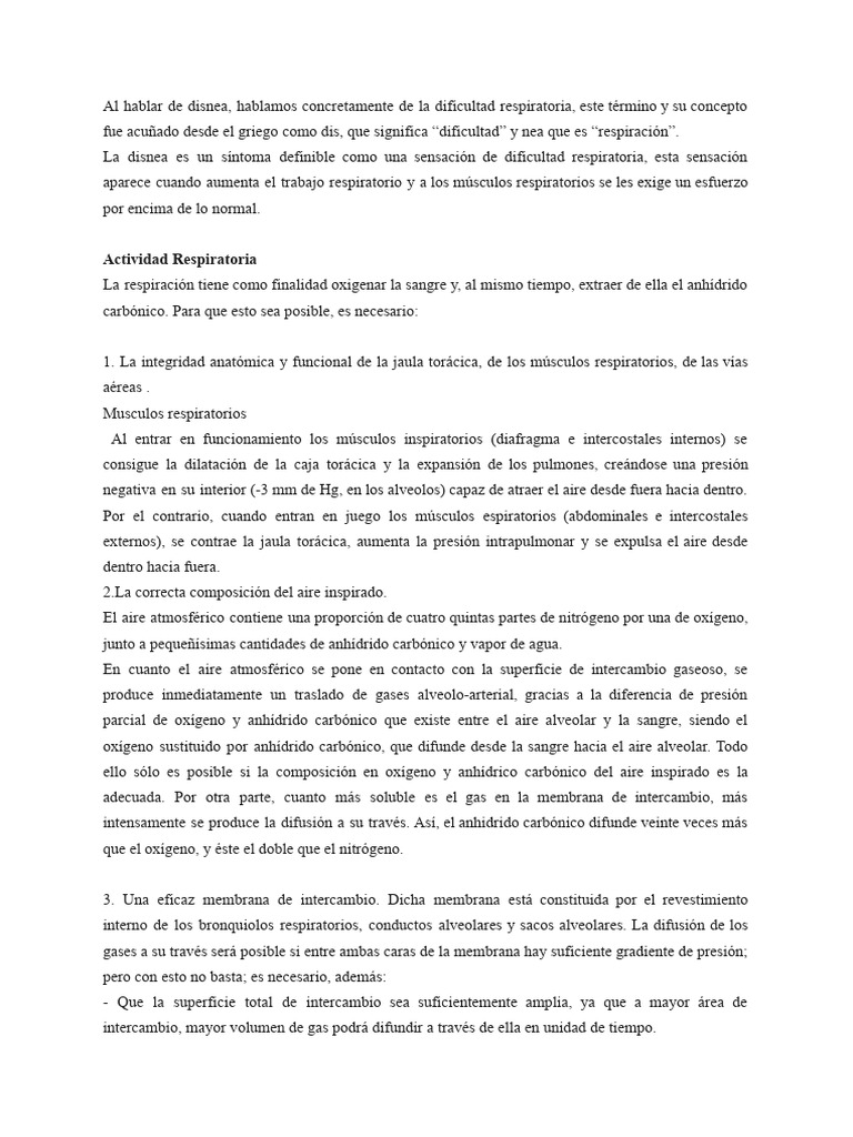 DISNEA | PDF | Sistema respiratorio | Tos