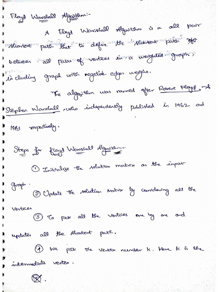 Floyd-Warshall Algorithm | PDF