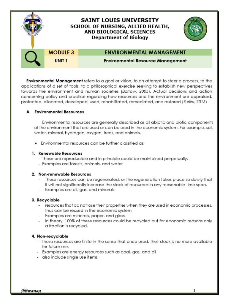 Genvi Notes Module 3 Unit 1 - 2023 | PDF | Biodiversity | Environmental ...