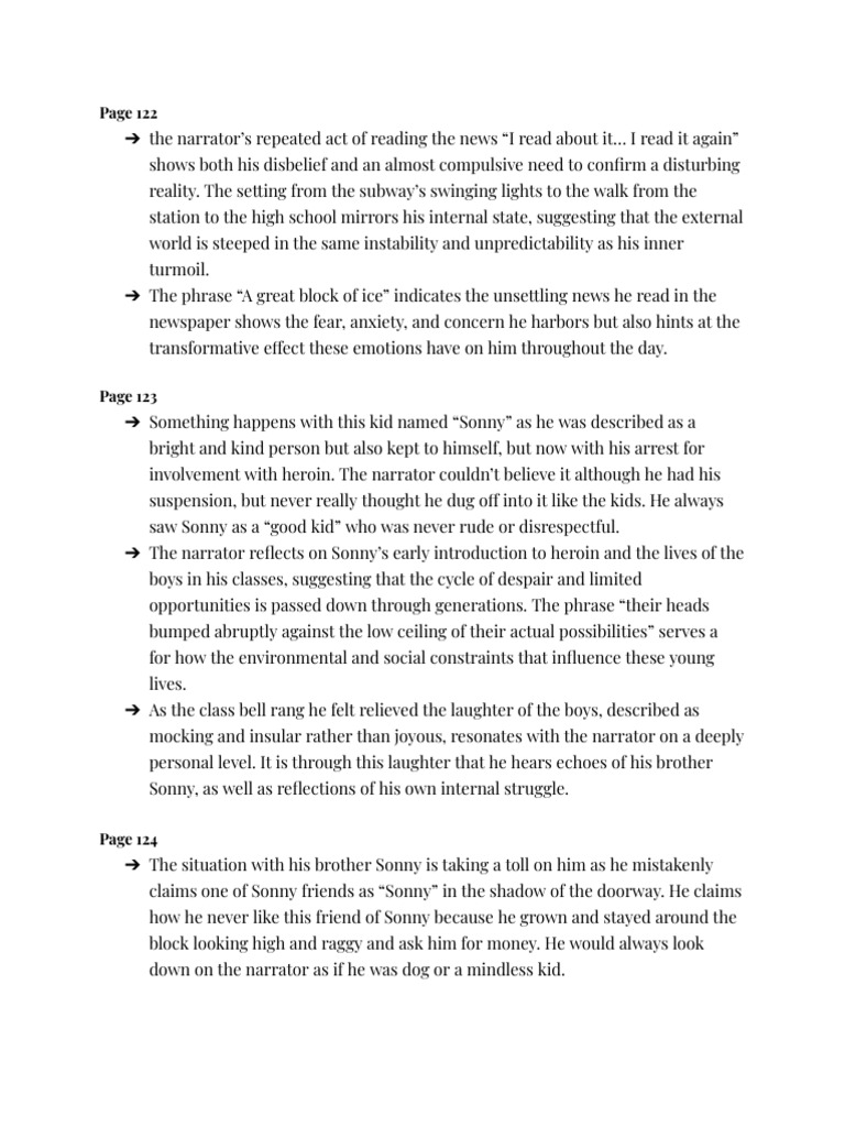 Sonny's Blues Annotations | PDF | Feeling