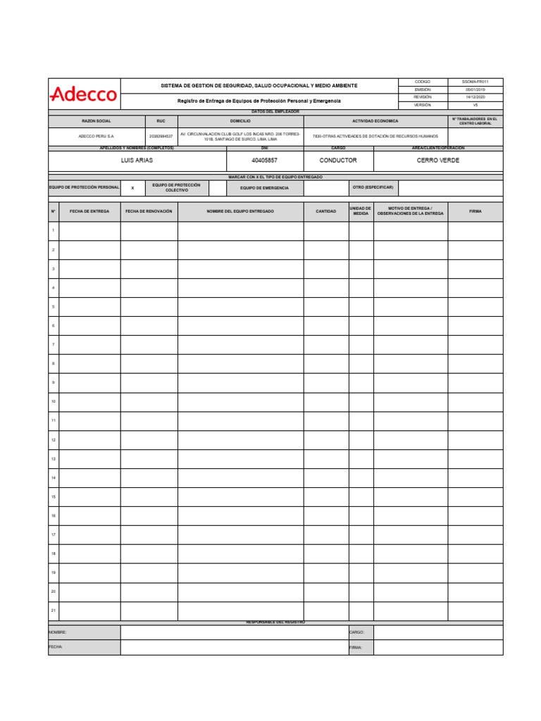 Formato de Epps Luis Arias | PDF