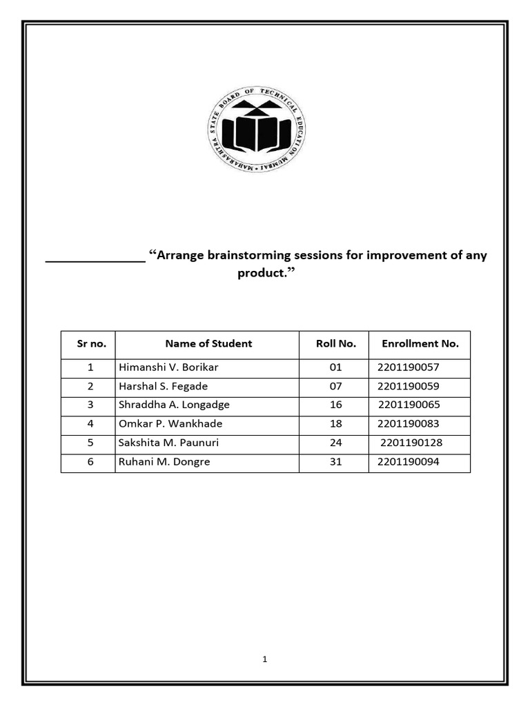 EDE Final Microproject111 | PDF | Brainstorming | Brand