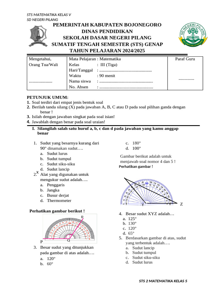 STS MTK KELAS 5 | PDF