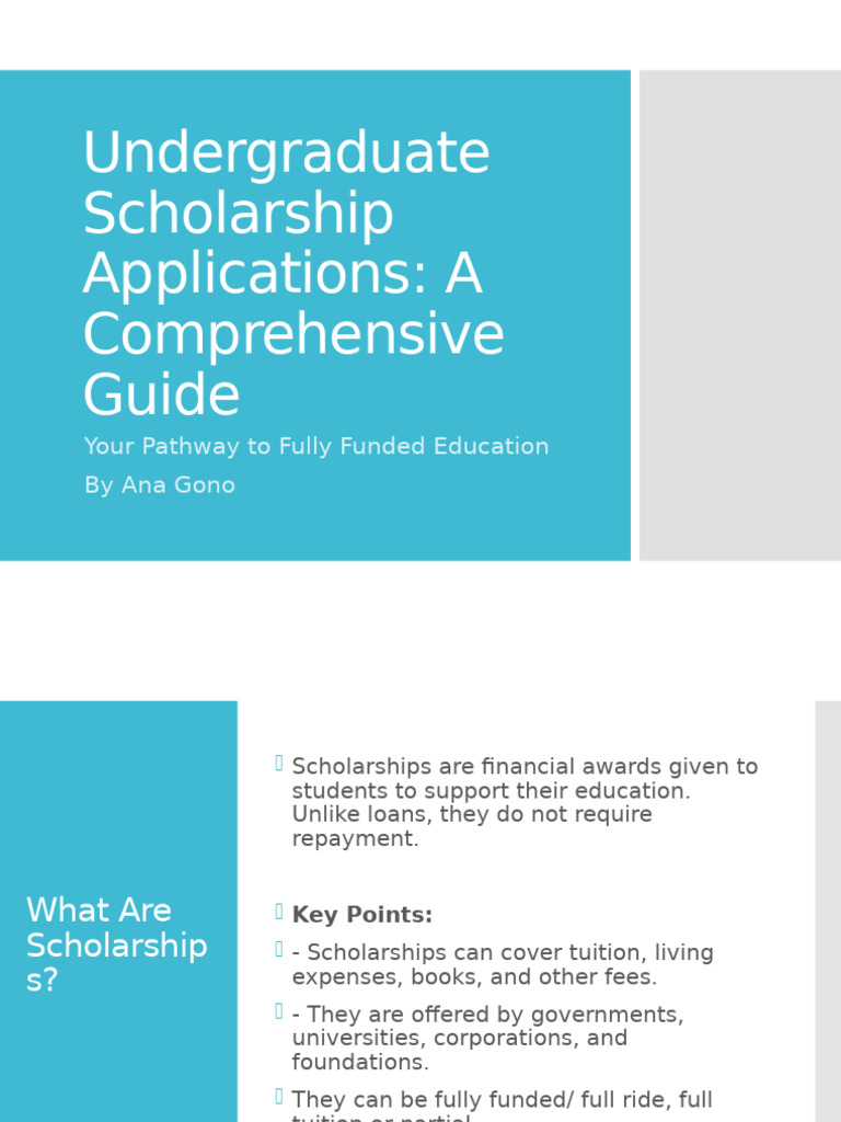 Comprehensive Guide to Scholarships | PDF | Cost Of Living | Student ...