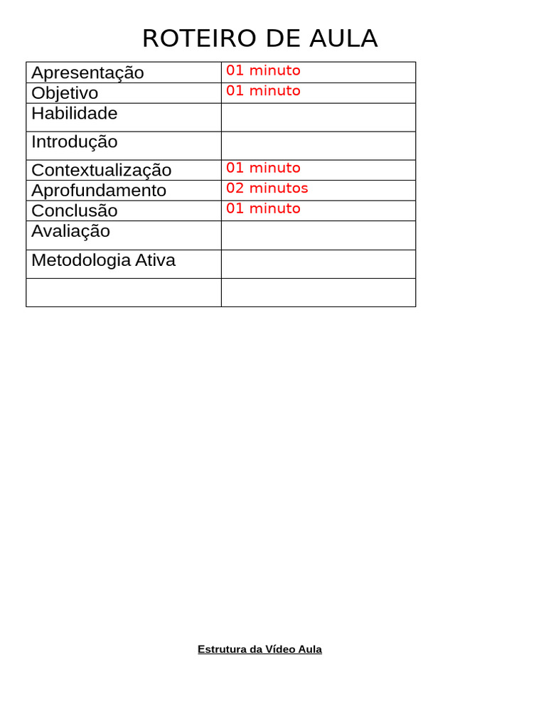 Roteiro de Aula | PDF