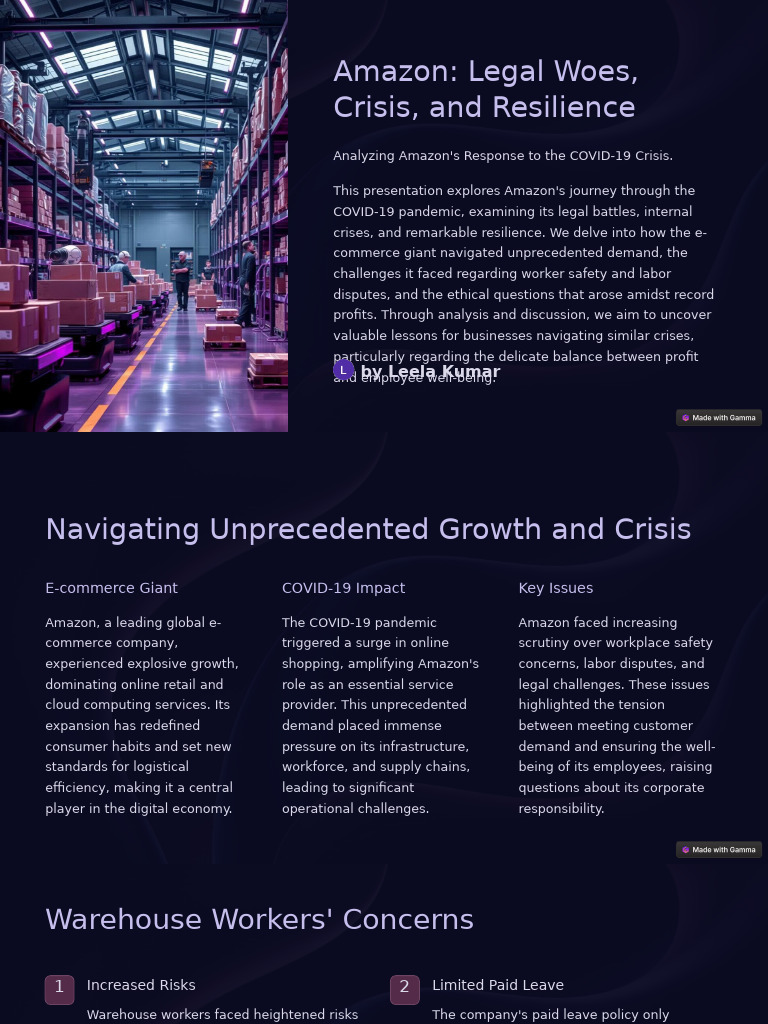 Amazon Legal Woes Crisis and Resilience | PDF | Employment | Crisis ...