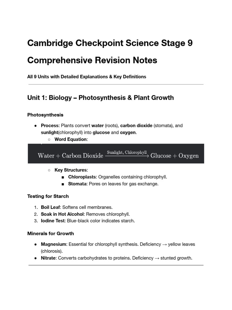Cambridge Science Stage 9 Revision Guide | PDF | Periodic Table ...
