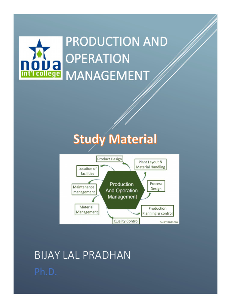 Production and Operation Management | PDF | Lean Manufacturing | Operations Management