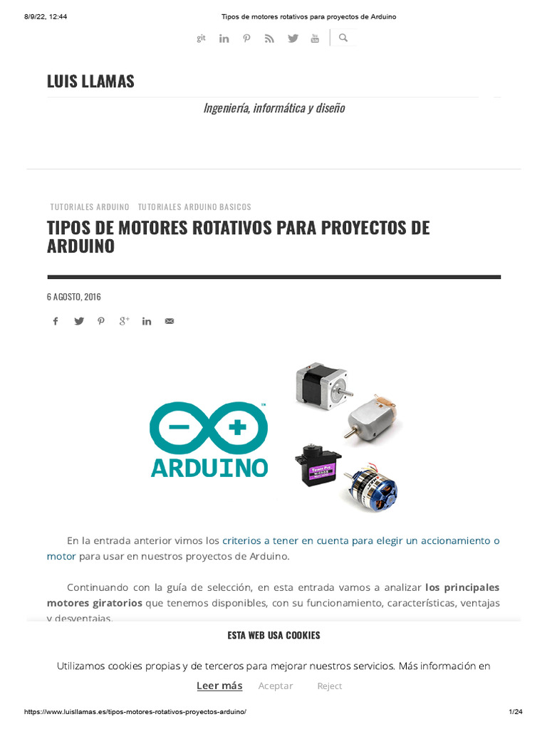 Tipos de Motores Rotativos para Proyectos de Arduino | PDF | Ingenieria Eléctrica | Electricidad