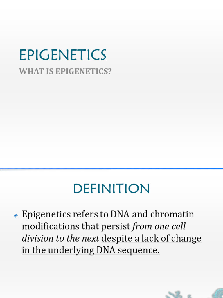 EPIGENETICS PPT Oct 20 | PDF | Epigenetics | Gene