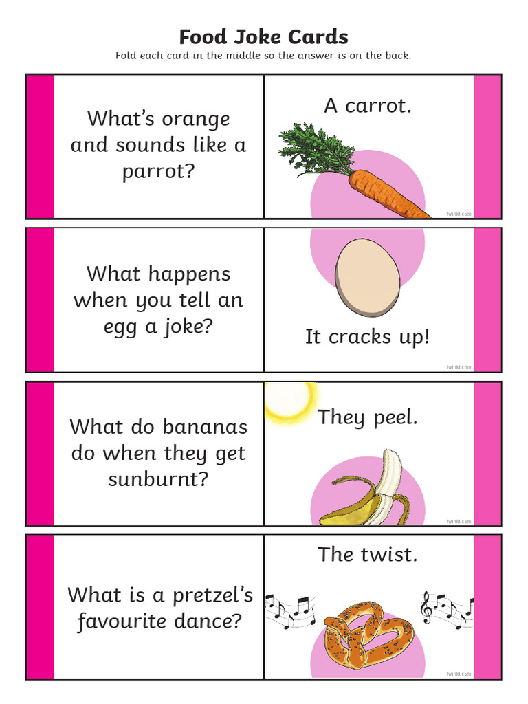 Food Joke Cards | PDF