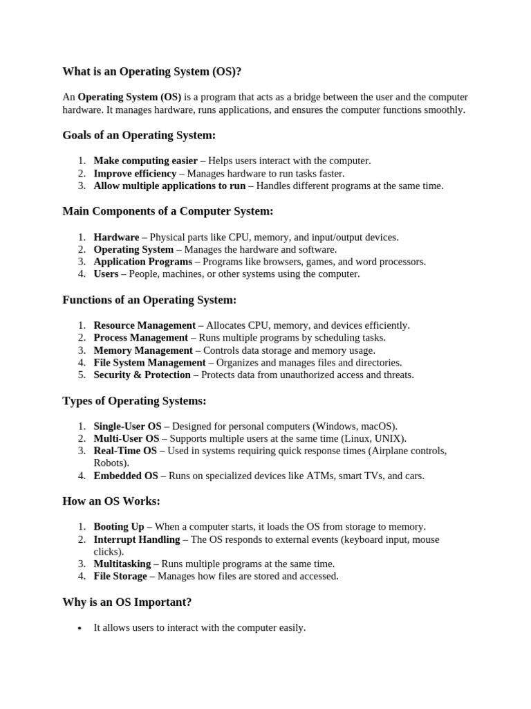 Understanding Operating Systems: Functions & Types | PDF | Operating System | Graphical User ...