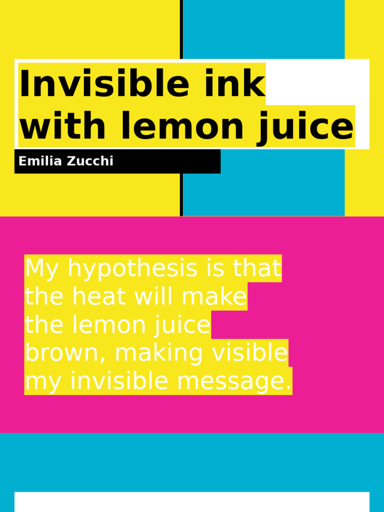 Invisible Ink With Lemon Juice (Emilia Zucchi) | PDF