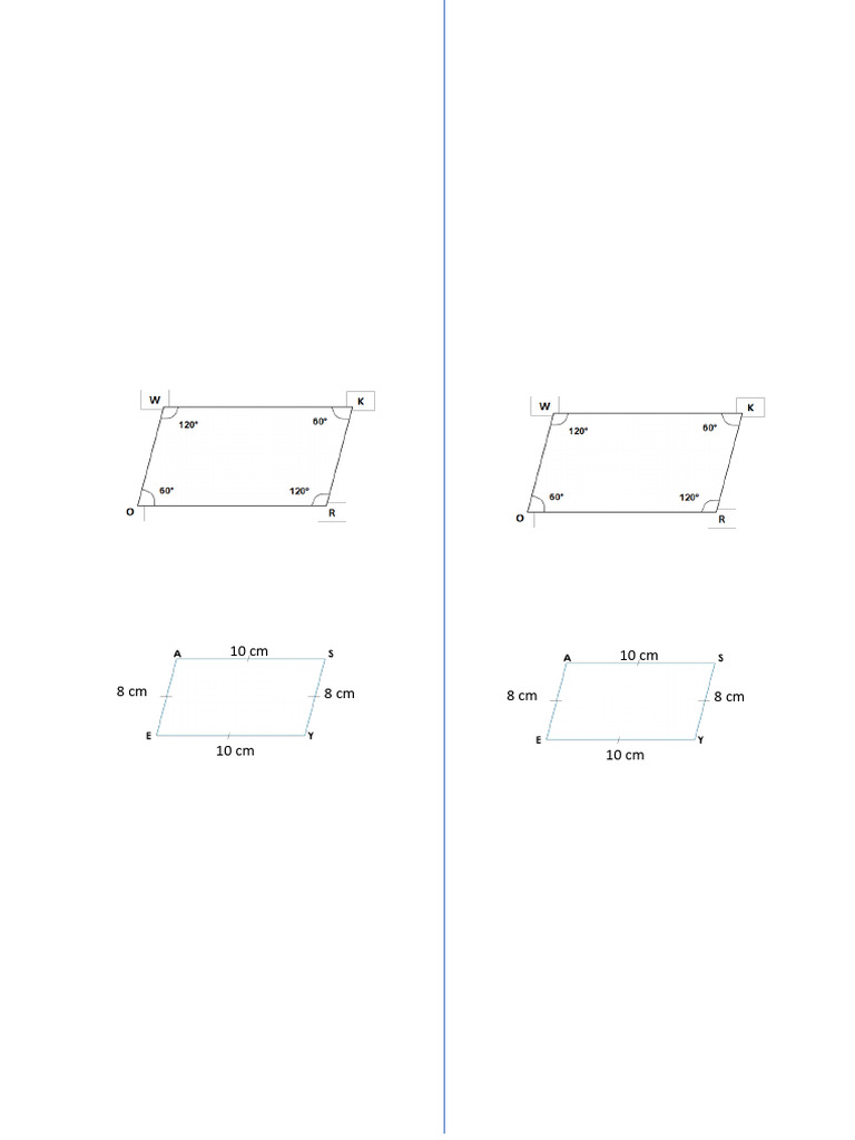 Parallelogram Multiple Choice | PDF | Rectangle | Geometric Shapes