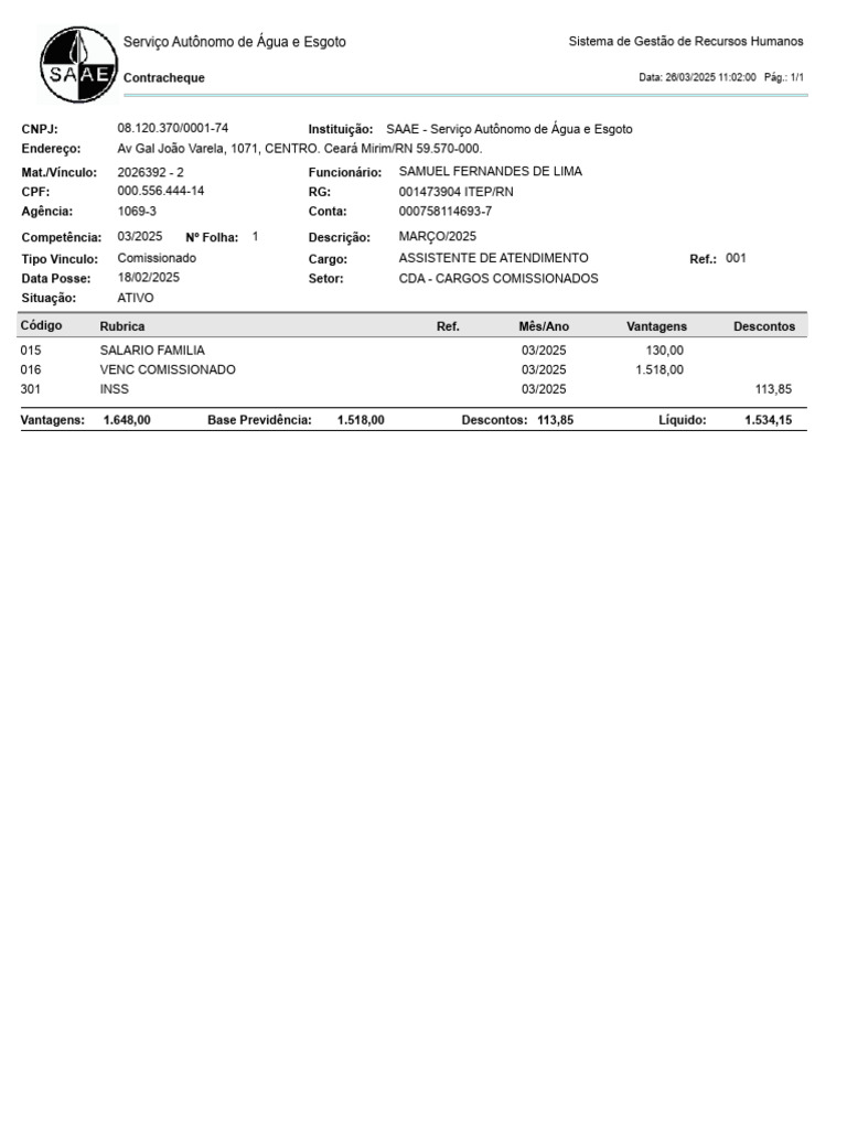 Samuel Fernandes - Março 2025 | PDF