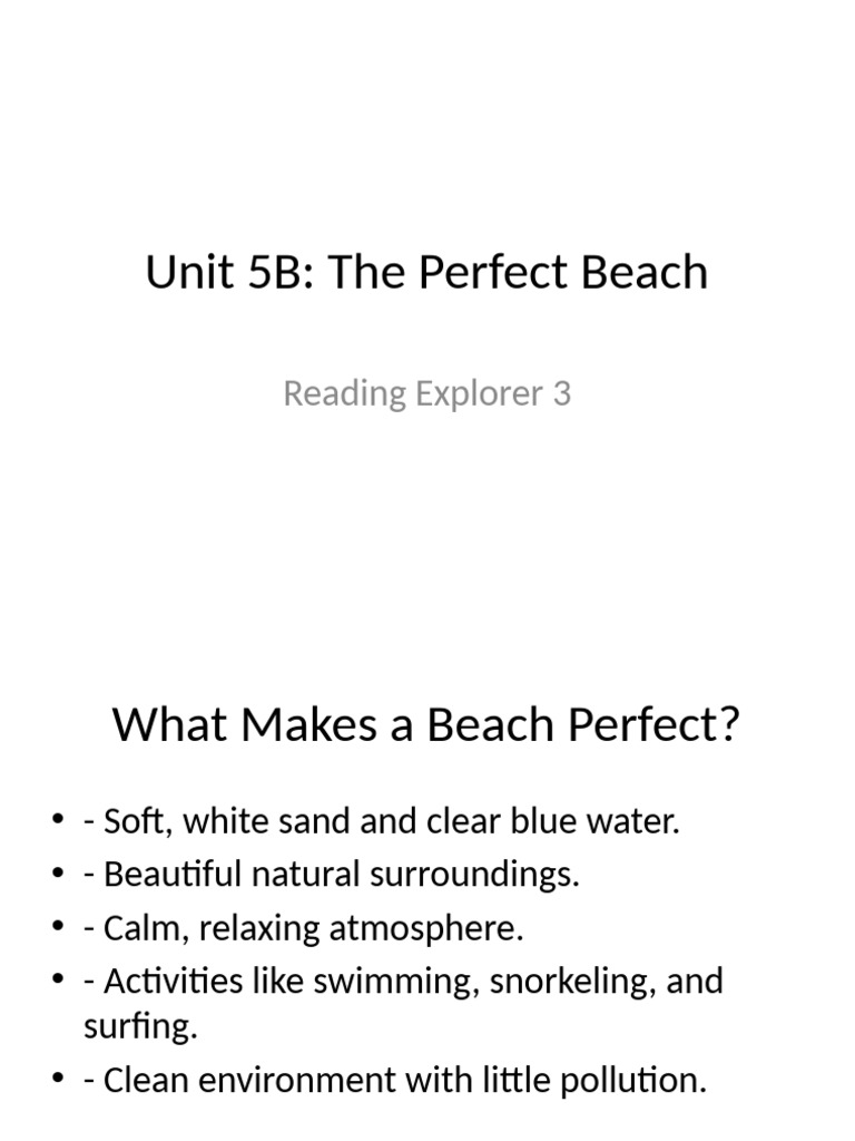 The Perfect Beach Presentation | PDF