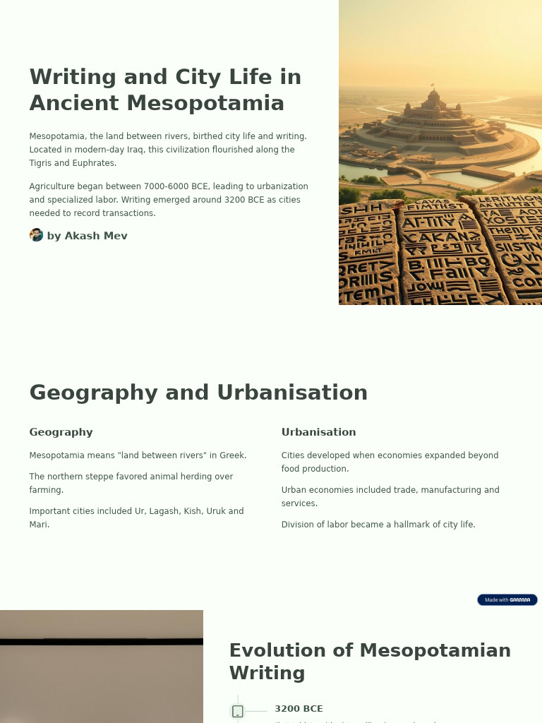Writing and City Life in Ancient Mesopotamia | PDF | Mesopotamia | Sumer
