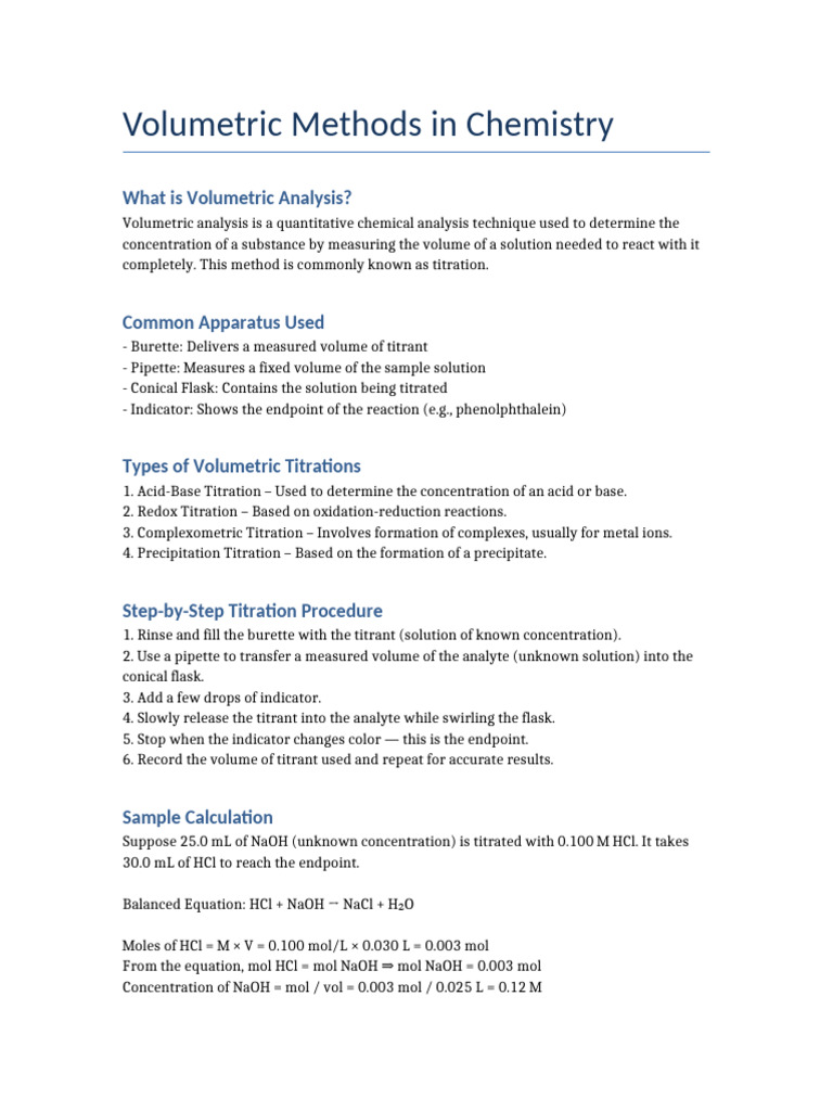 Volumetric_Methods_in_Chemistry | PDF