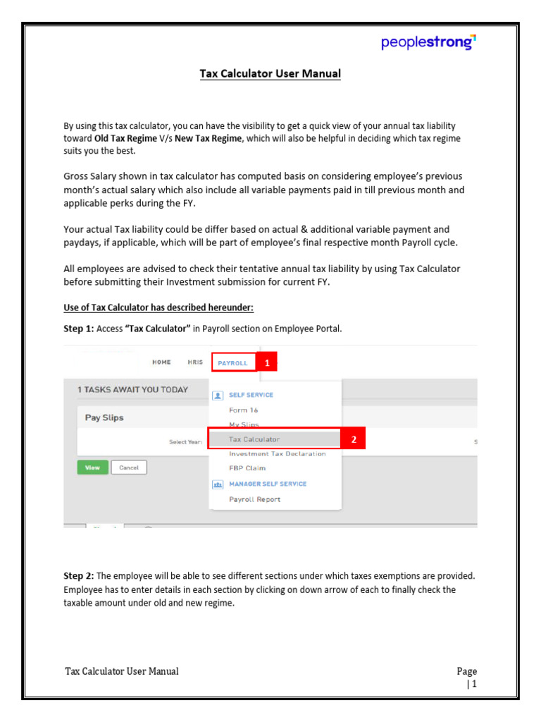 Tax Calculator User Manual | PDF | Payroll Tax | Taxes