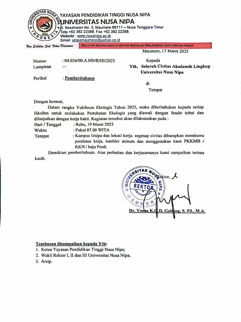 Surat Pemberitahuan. | PDF