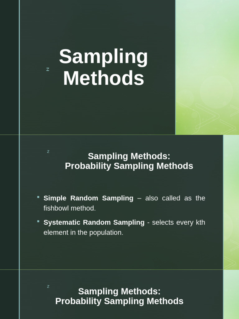 6-sampling-methods | PDF | Sampling (Statistics) | Stratified Sampling