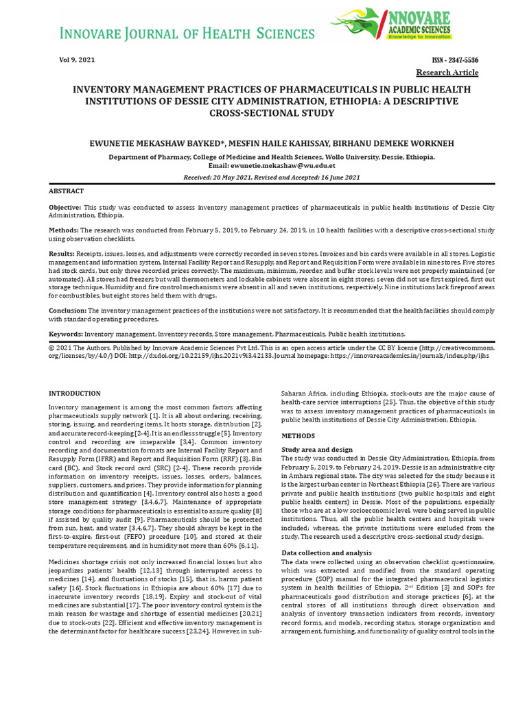 Pharmaceutical Inventory Management Practices | PDF | Inventory | Invoice