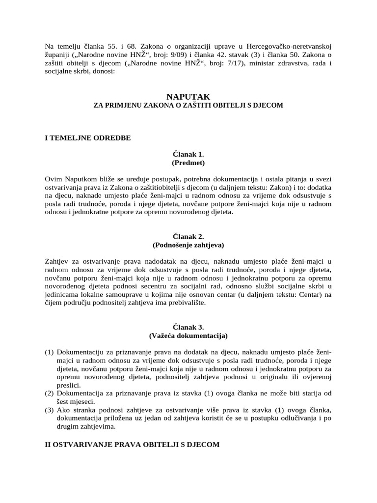 Uputstvo Za Djeciji Dohodak | PDF