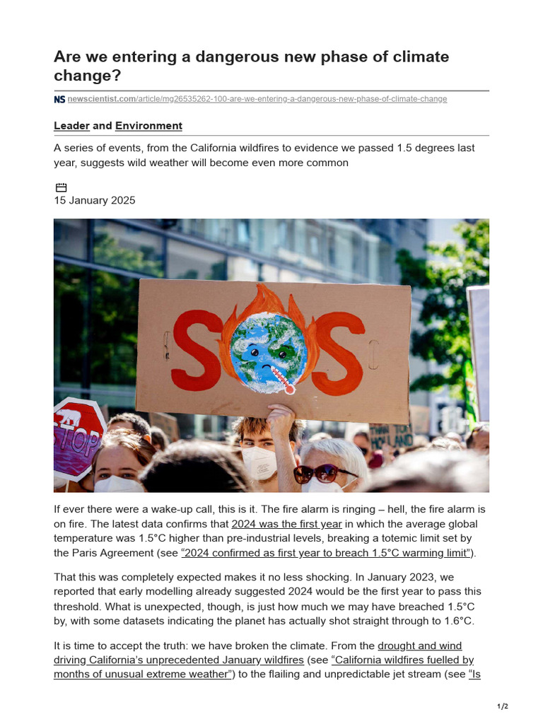 Newscientist Com Are We Entering A Dangerous New Phase of Climate | PDF ...