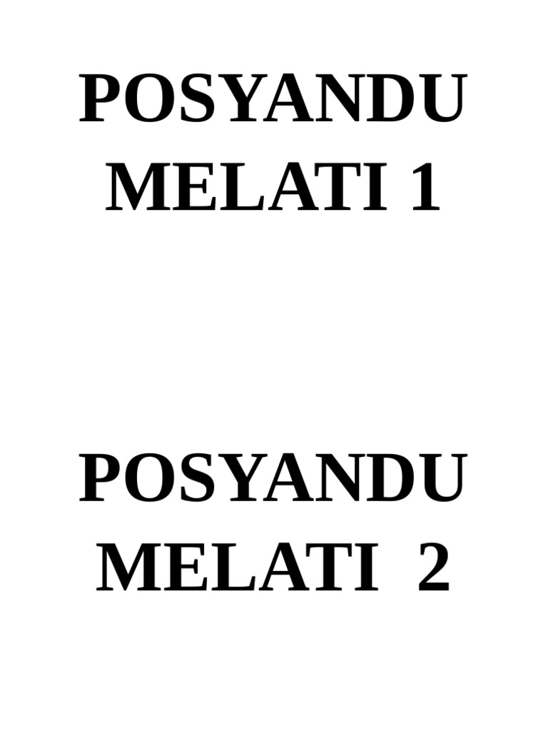 POSYANDU MELATI | PDF