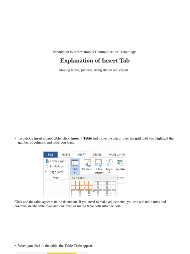 Mastering Word's Insert Tab Features | PDF | Microsoft Word | Computing