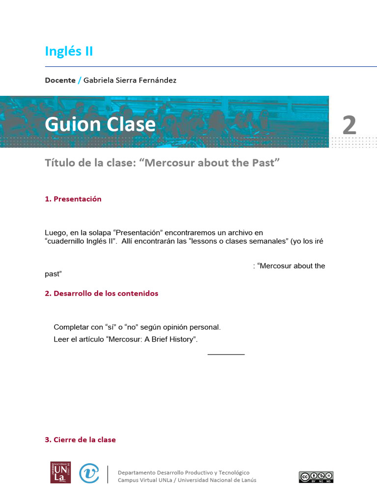 guion_clase2_Inglés 2025 | PDF