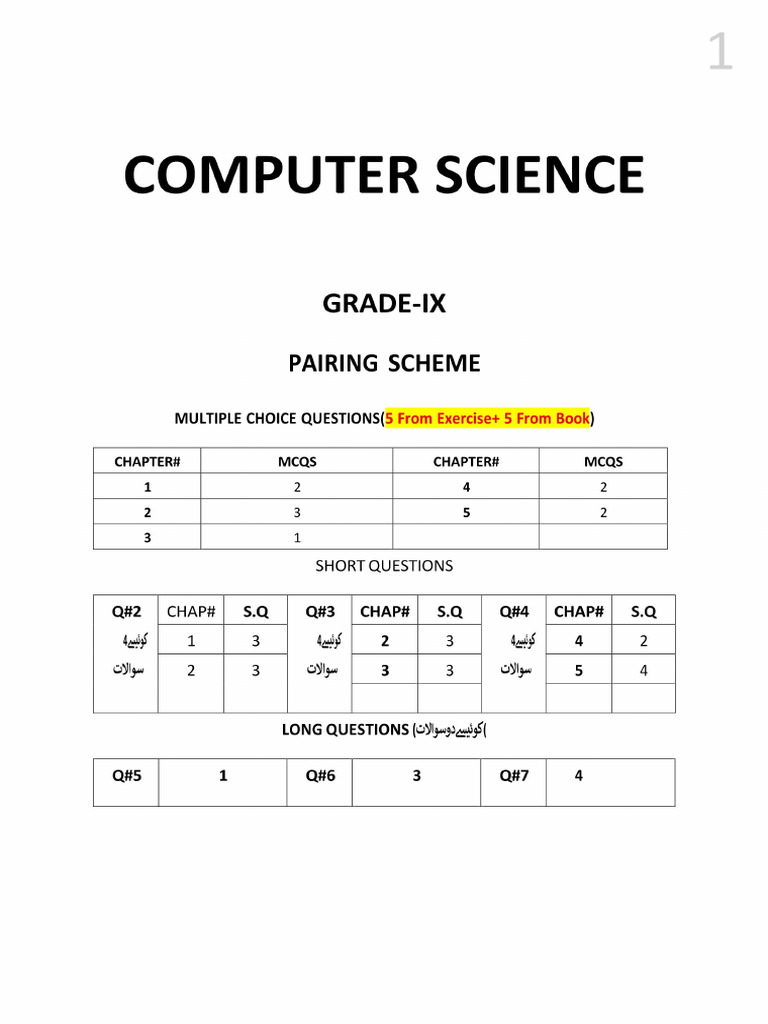 9th Computer Science Success | PDF
