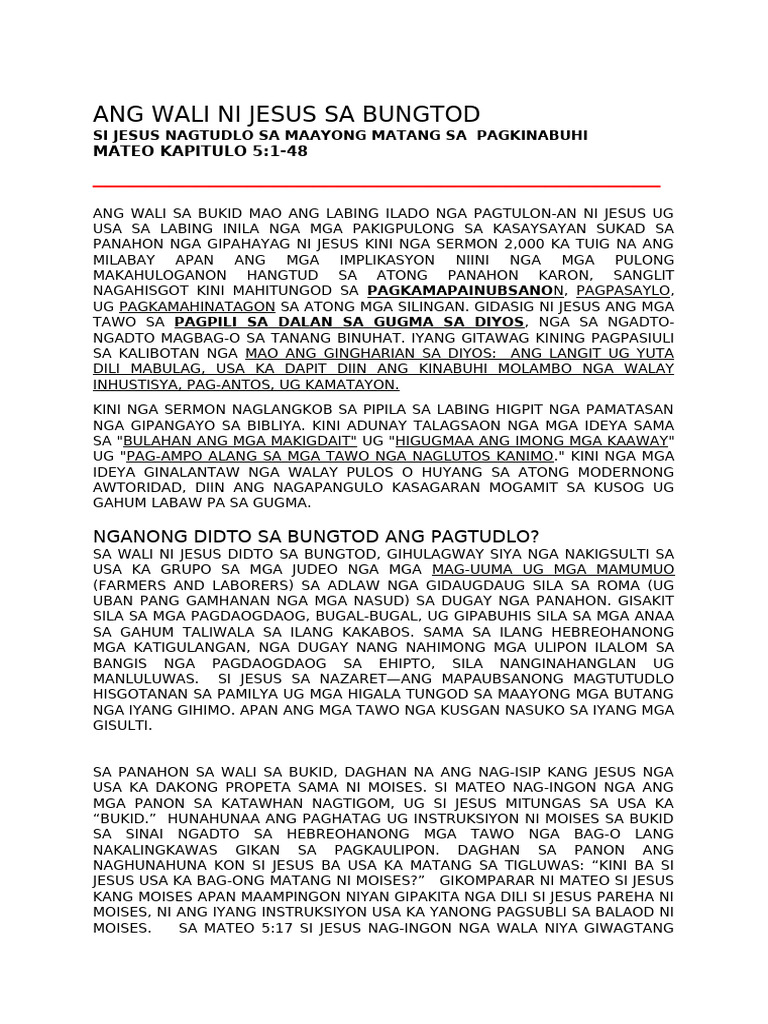 SS Ang Wali Ni Jesus Sa Bungtod | PDF