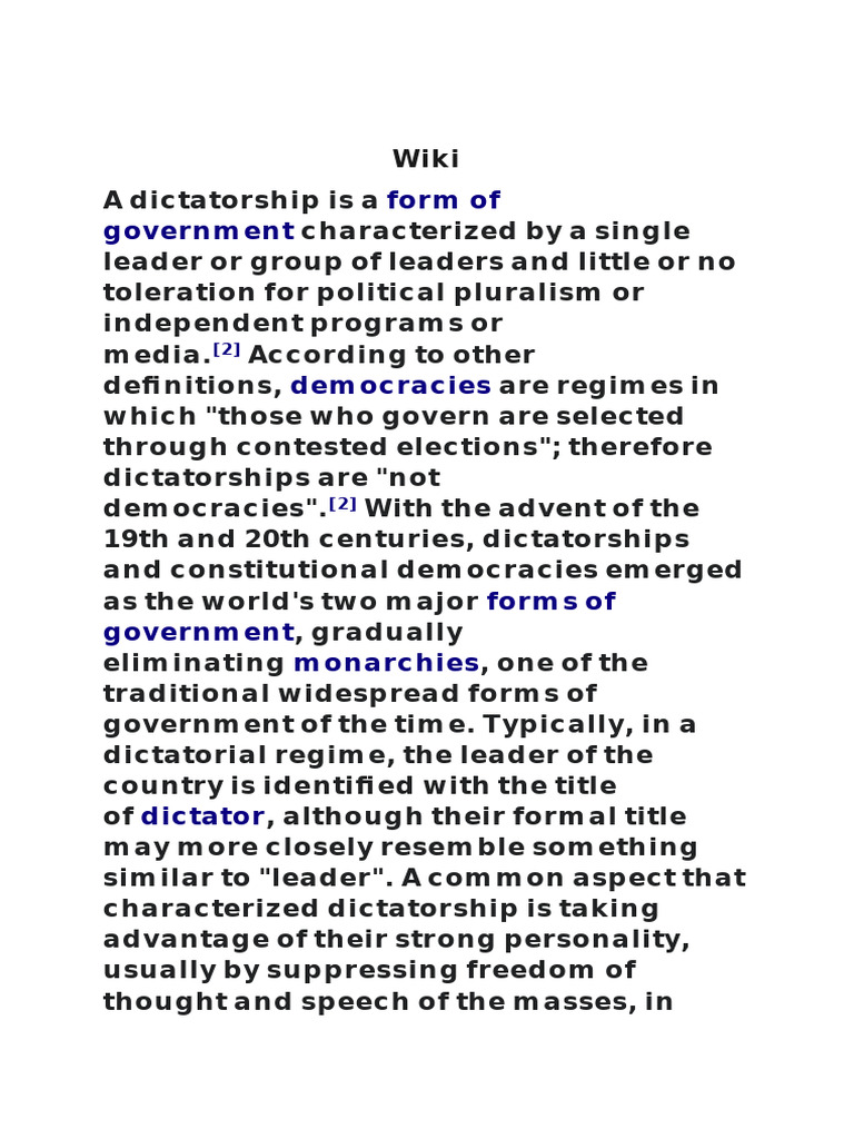 Understanding Dictatorship Dynamics | PDF