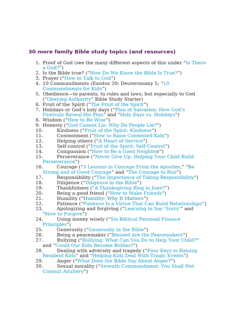 Bible Topics | PDF | Book Of Genesis | Book Of Exodus