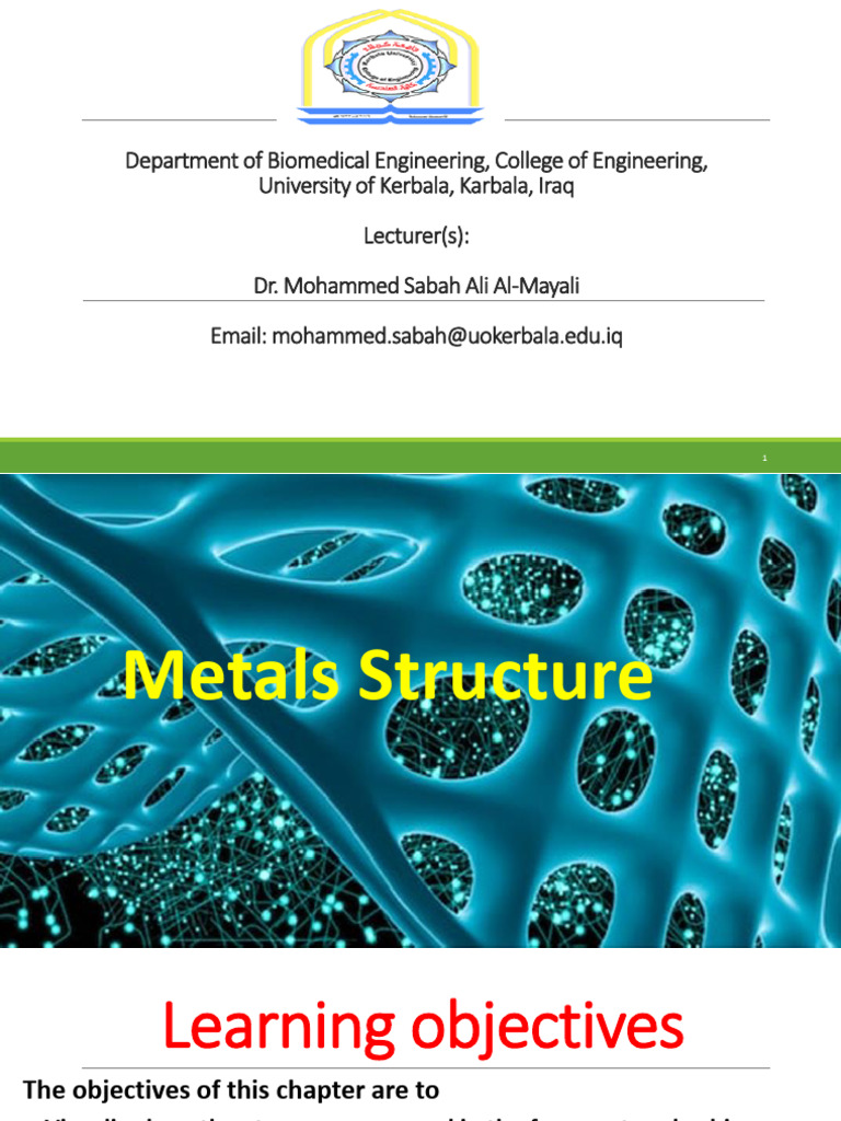 2st-3 - (2025) - Metals Structure | PDF | Crystal Structure | Crystallite
