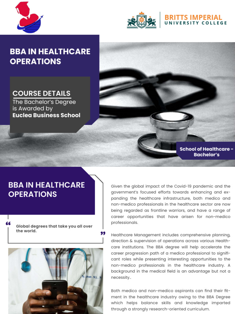 BBA in Healthcare Operations. SAL | PDF | Health Care | Health ...